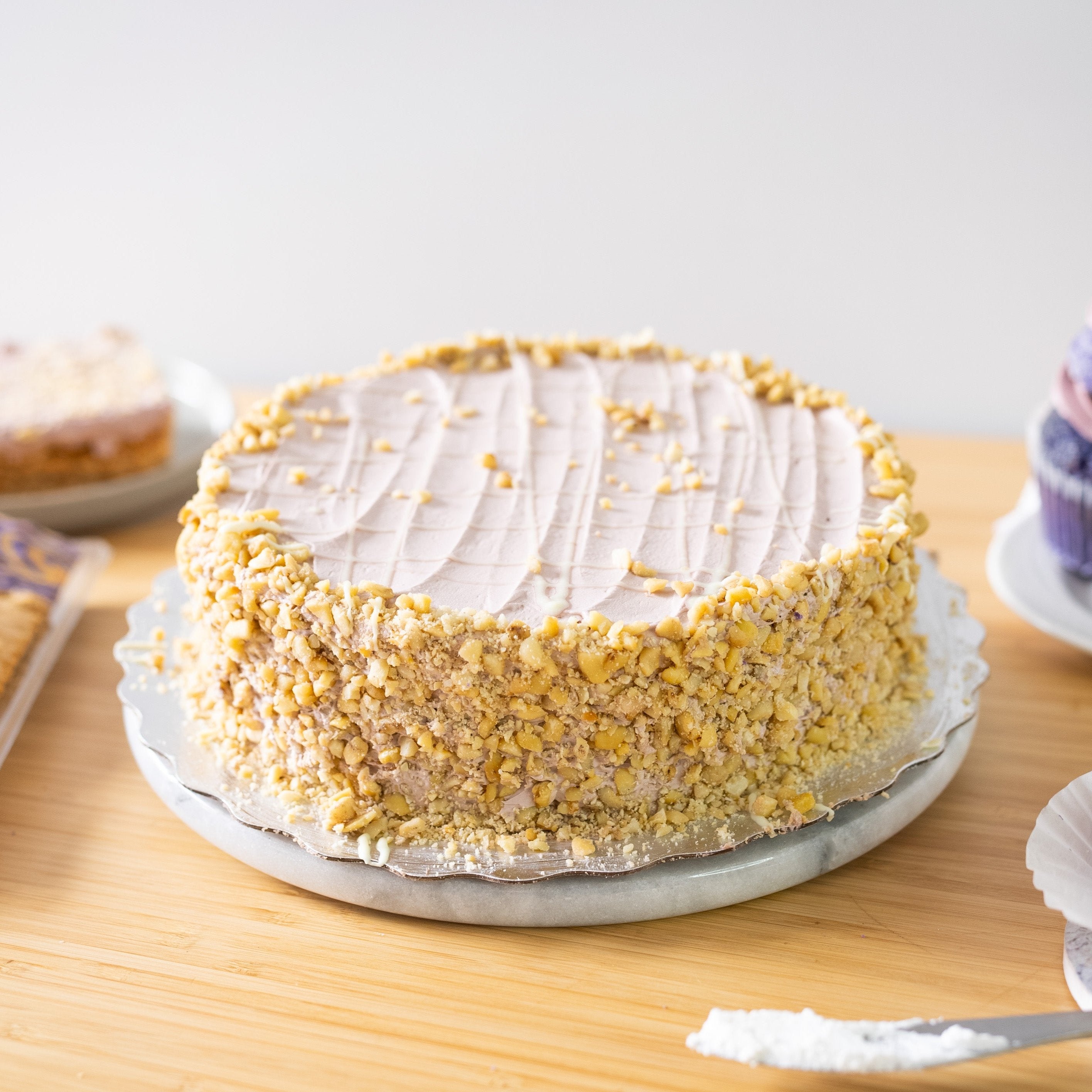 Ube Sans Rival Round Cake – The Purple Bakeshop